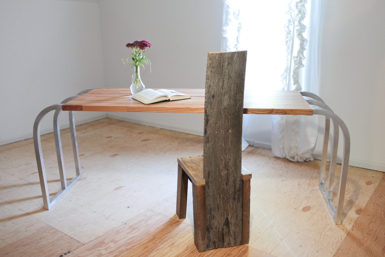 Airframe Table | Aviator Inspired Aluminum Metal and Oak Furniture ...