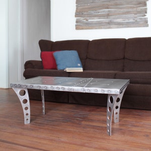 Brushed Finish Jetset Coffee Table + Aluminum | Aviator Inspired Metal ...
