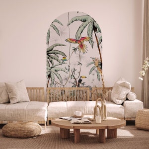 Peel and Stick Arch Wallpaper Decal - Jungle Tonal - Etsy