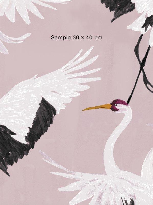 Bird Wallpaper STORK Pink | Etsy