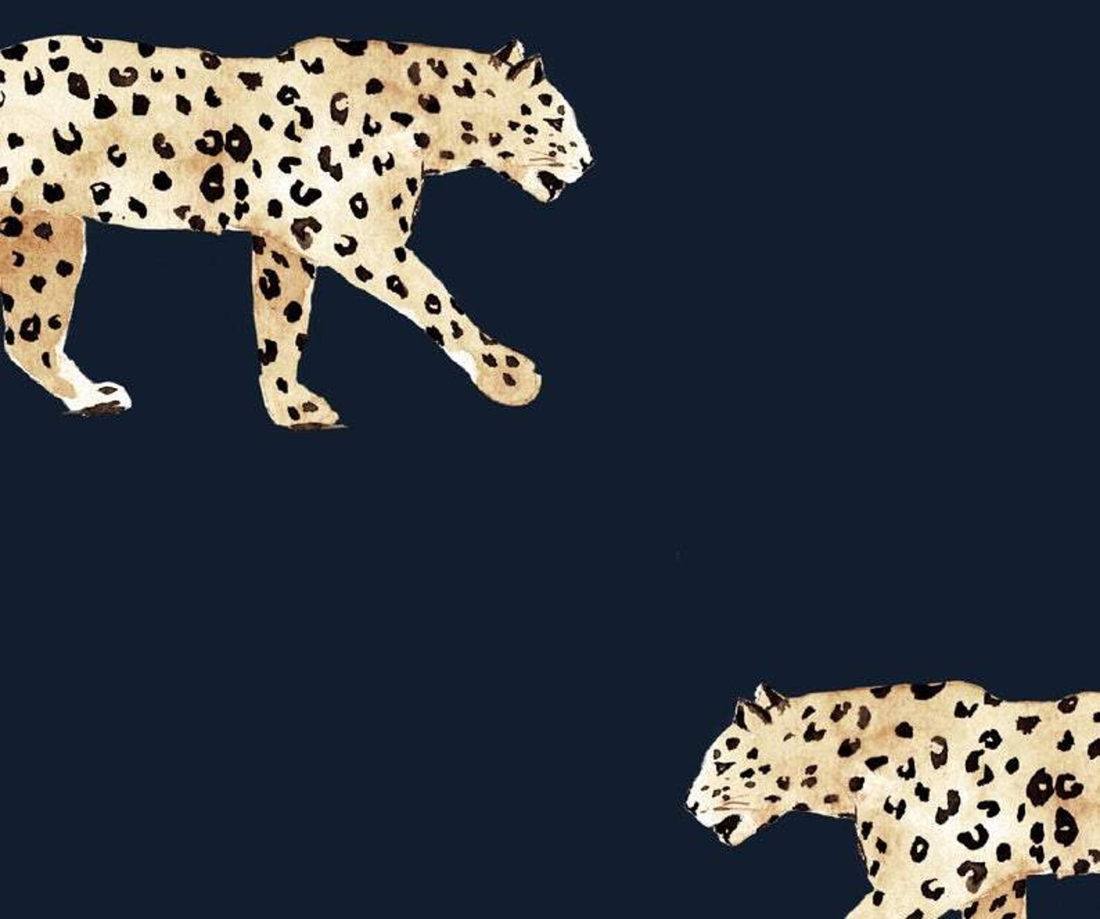 Leopard Wallpaper LEOPARD Navy Blue | Etsy
