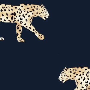 Leopard Wallpaper - LEOPARD - Navy Blue - Etsy