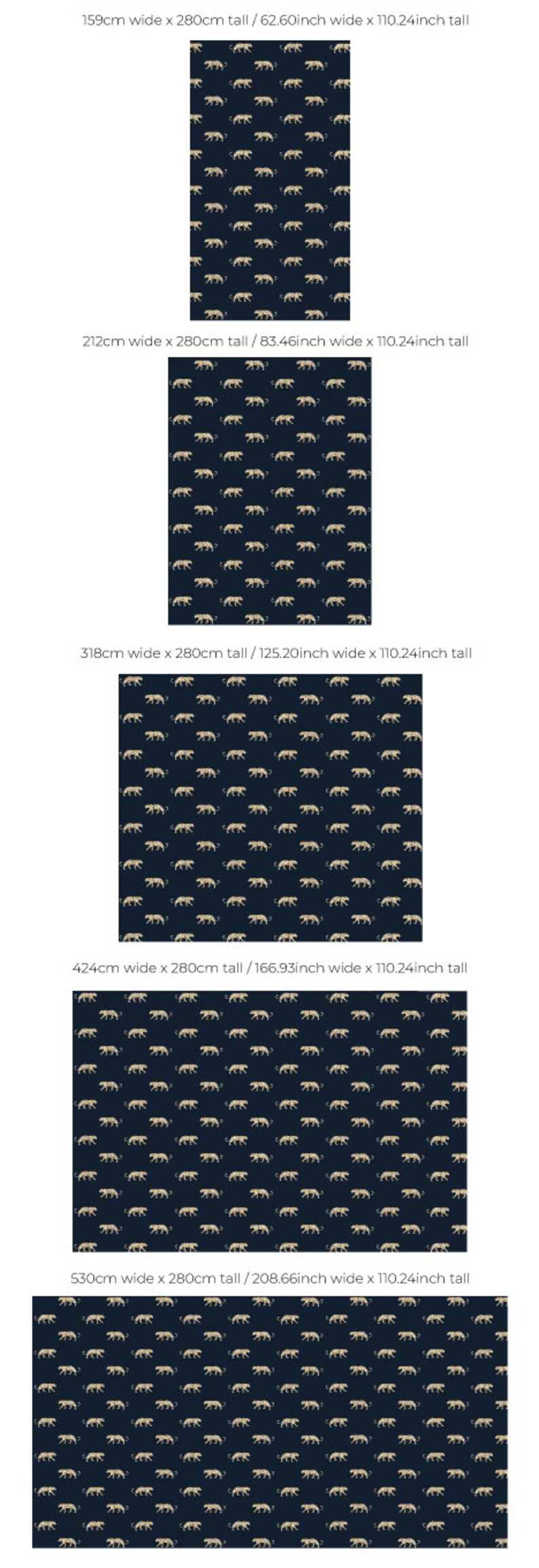 Leopard Wallpaper - LEOPARD - Navy Blue - Etsy
