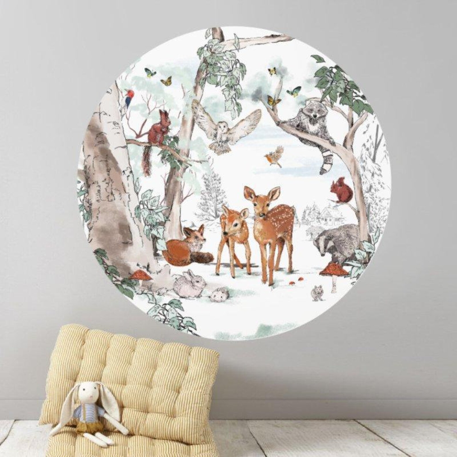 Round Wall Sticker Magical Forest - Etsy