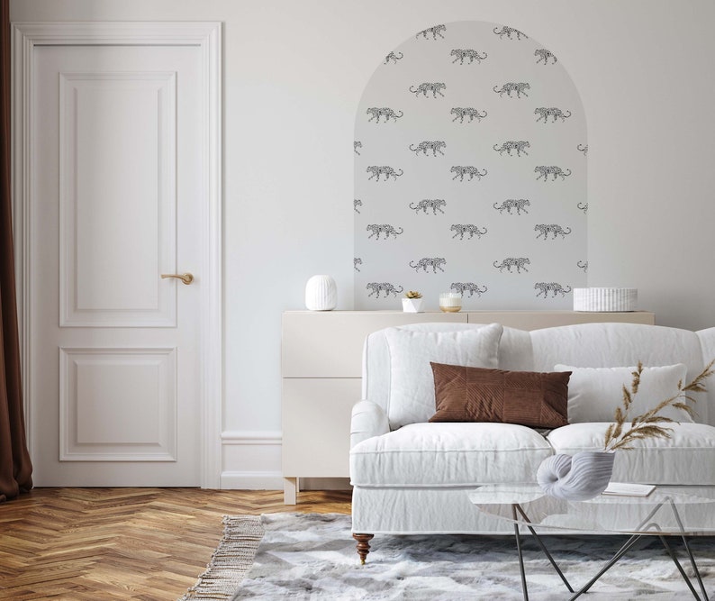 Peel and Stick Arch Wallpaper Decal Leopard Black/white - Etsy