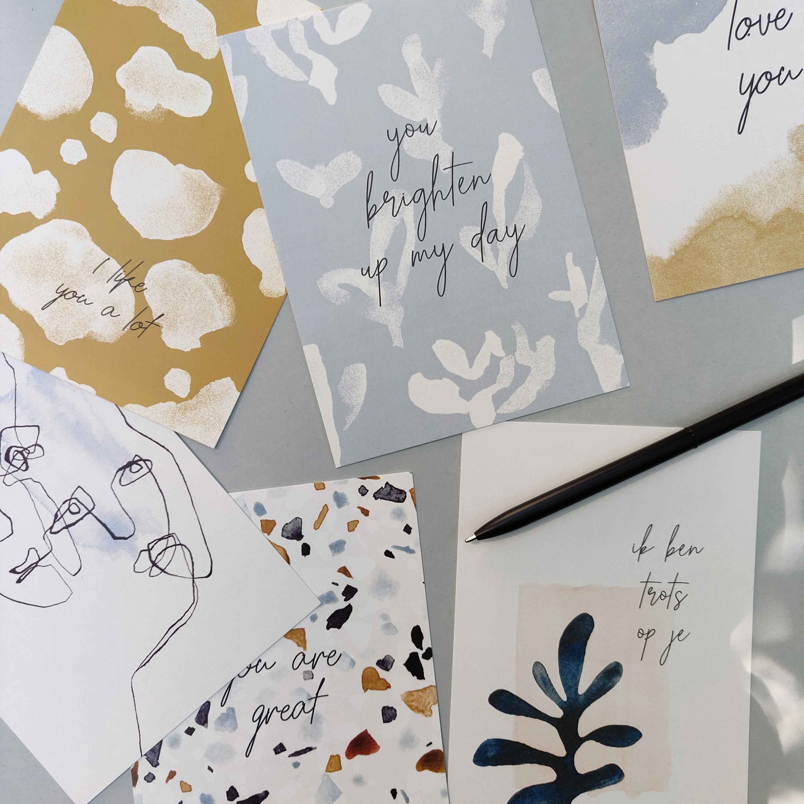 Set 12 Postcards QUOTES & ABSTRACT - Etsy