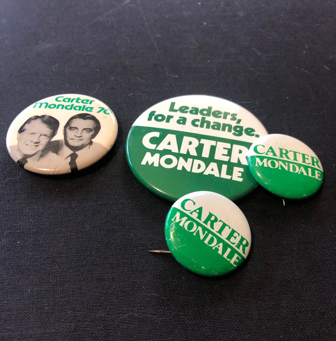 Set of 4 Jimmy Carter Pins Carter Mondale Presidential Election 1976 ...