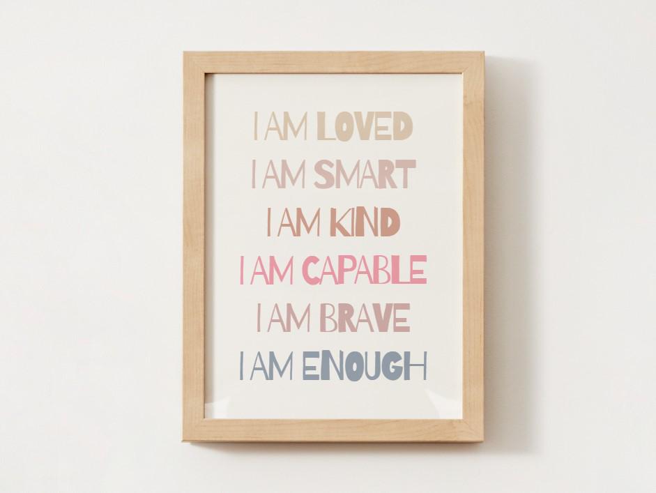 Printable Affirmation Posters for Kids – Set of 2 Calm Corner Wall Art ...