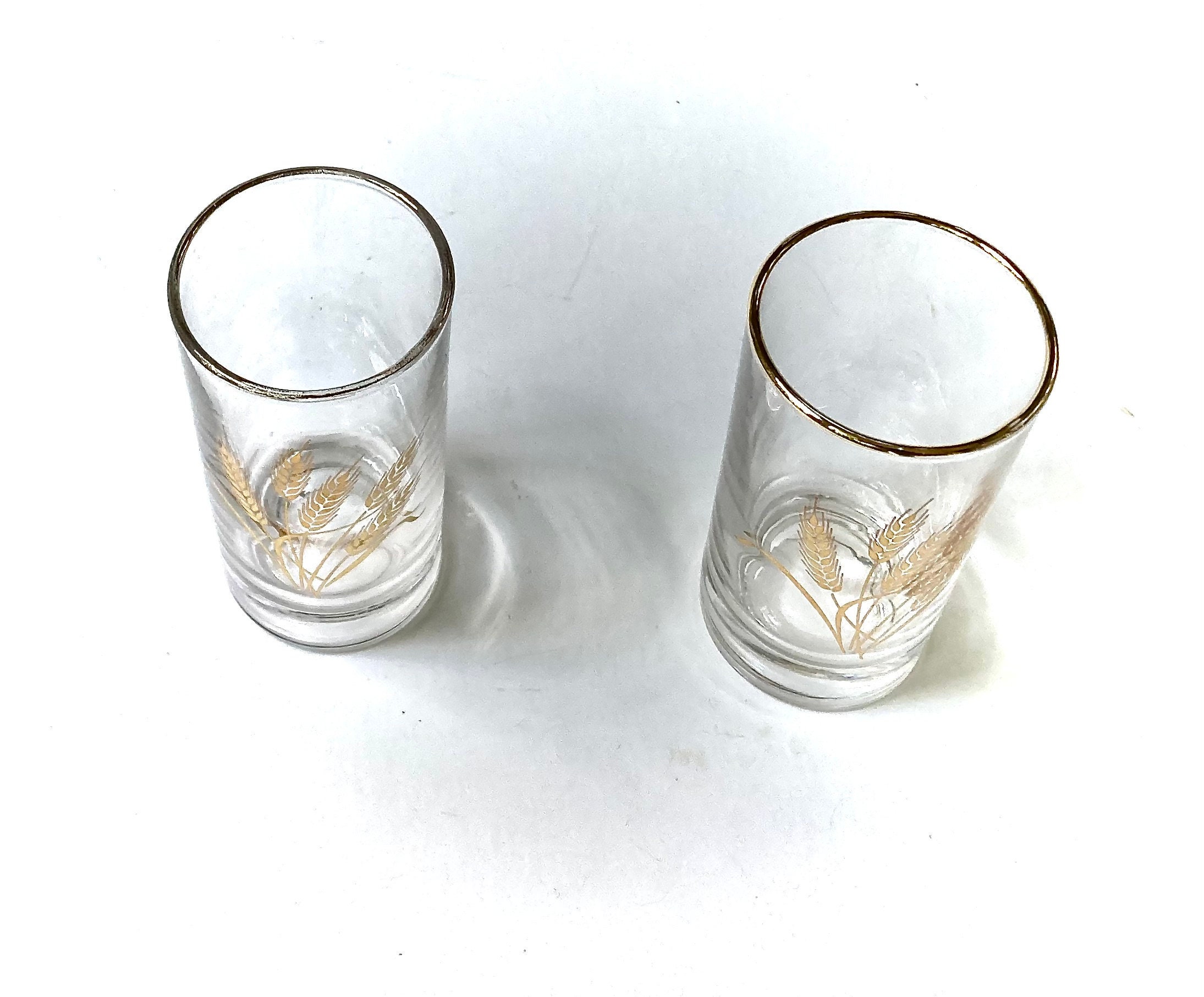 Vintage Glassware Pair of Golden Wheat Glasses by Homer - Etsy