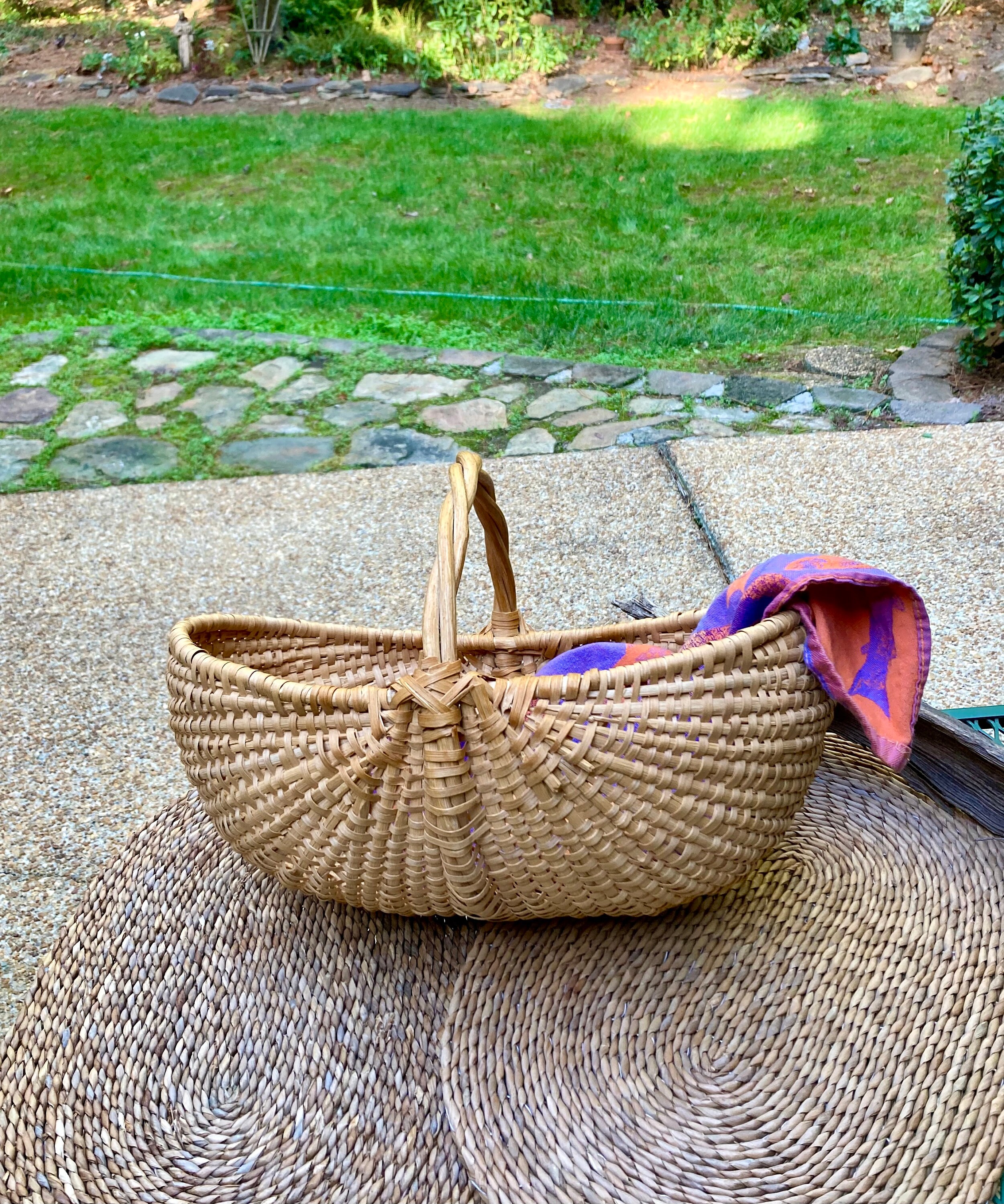 Vintage Buttock Basket Large Egg Basket Woven Wicker for Home Decor ...