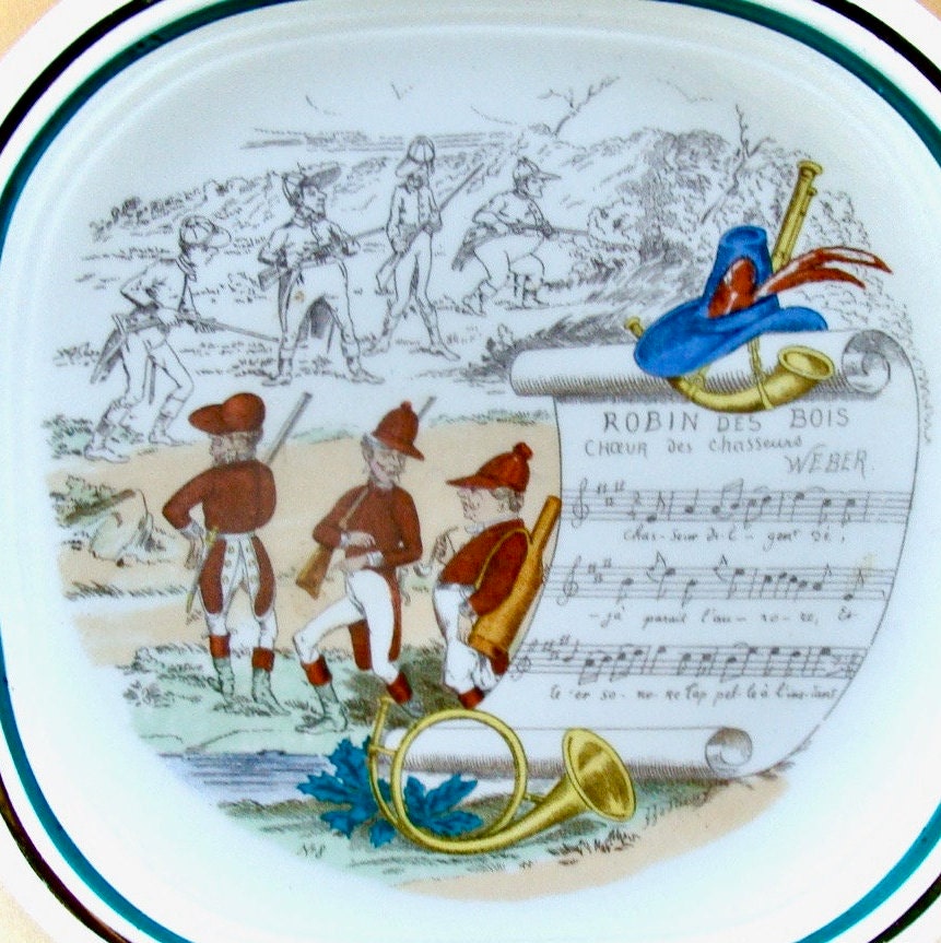 Antique French Opera Song Plate Signed and Numbered Parry Vielle 6.25 ...