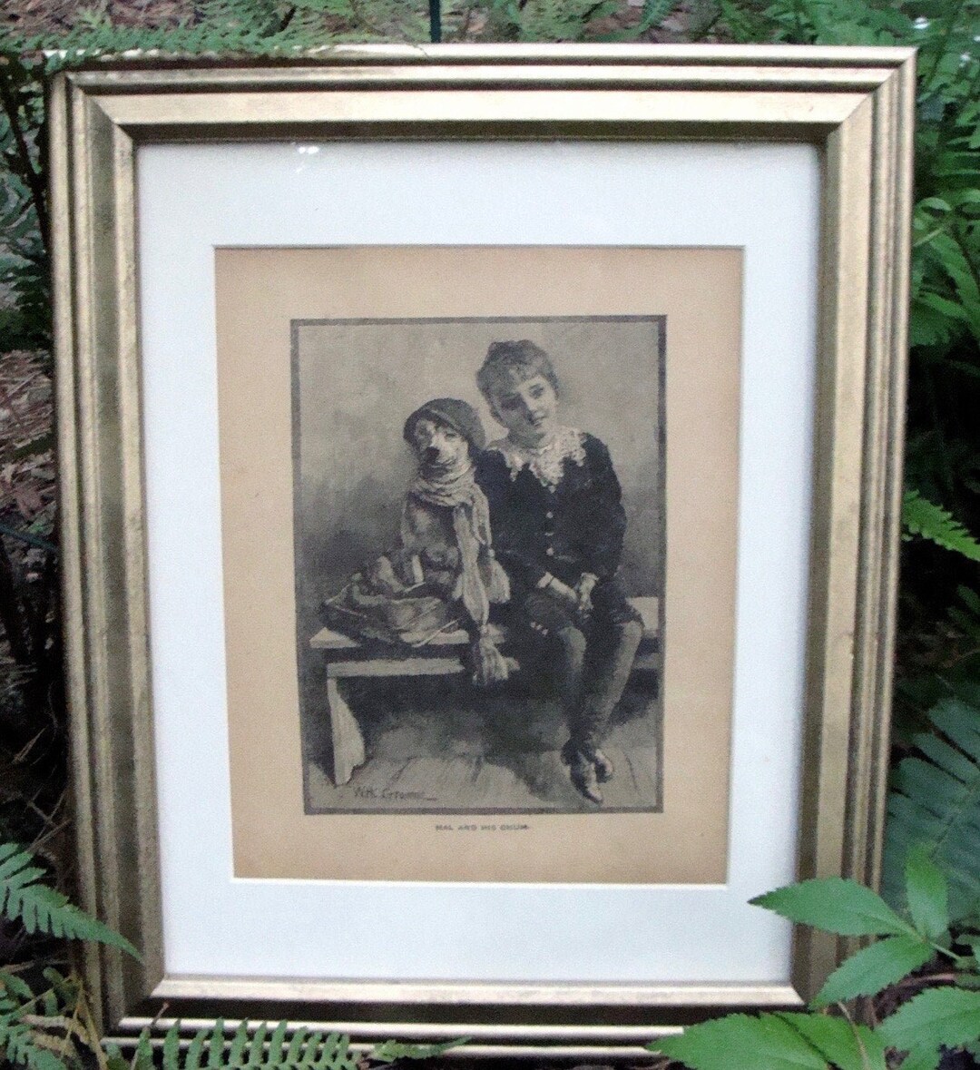 SALE Framed Wood Engraving Boy/dog Late 1890 Original Children's Book ...