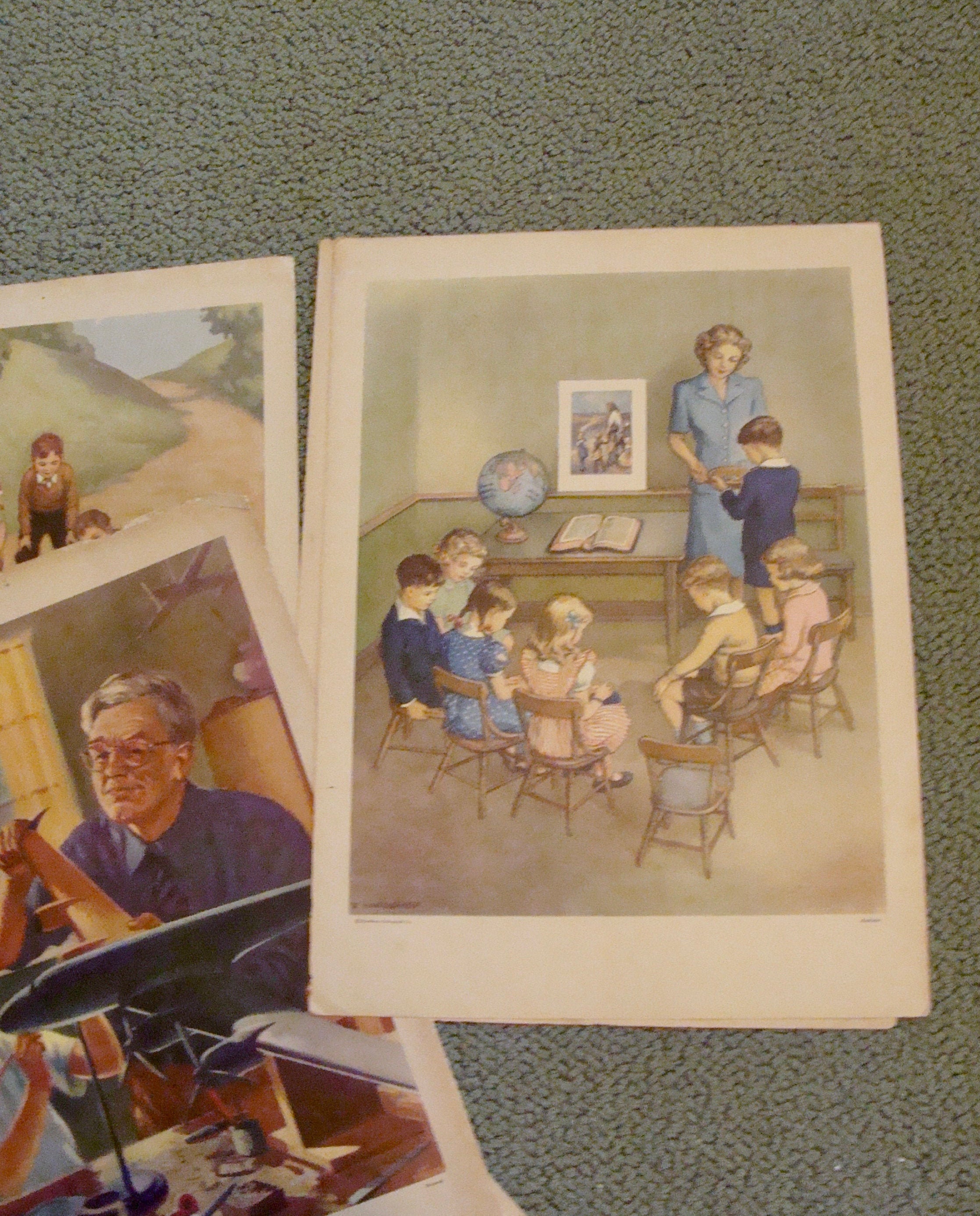 CLEARANCE Vintage Sunday School Lessons Set of FIVE Pictures 1947 ...