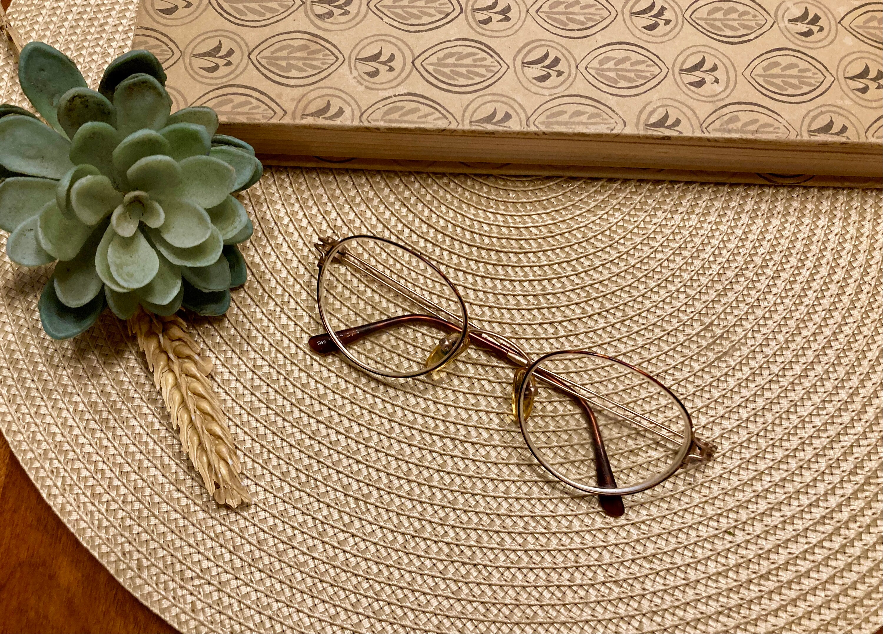 Antique Eyeglasses Rose Gold Frame With Tortoise Shell Accents Designer ...