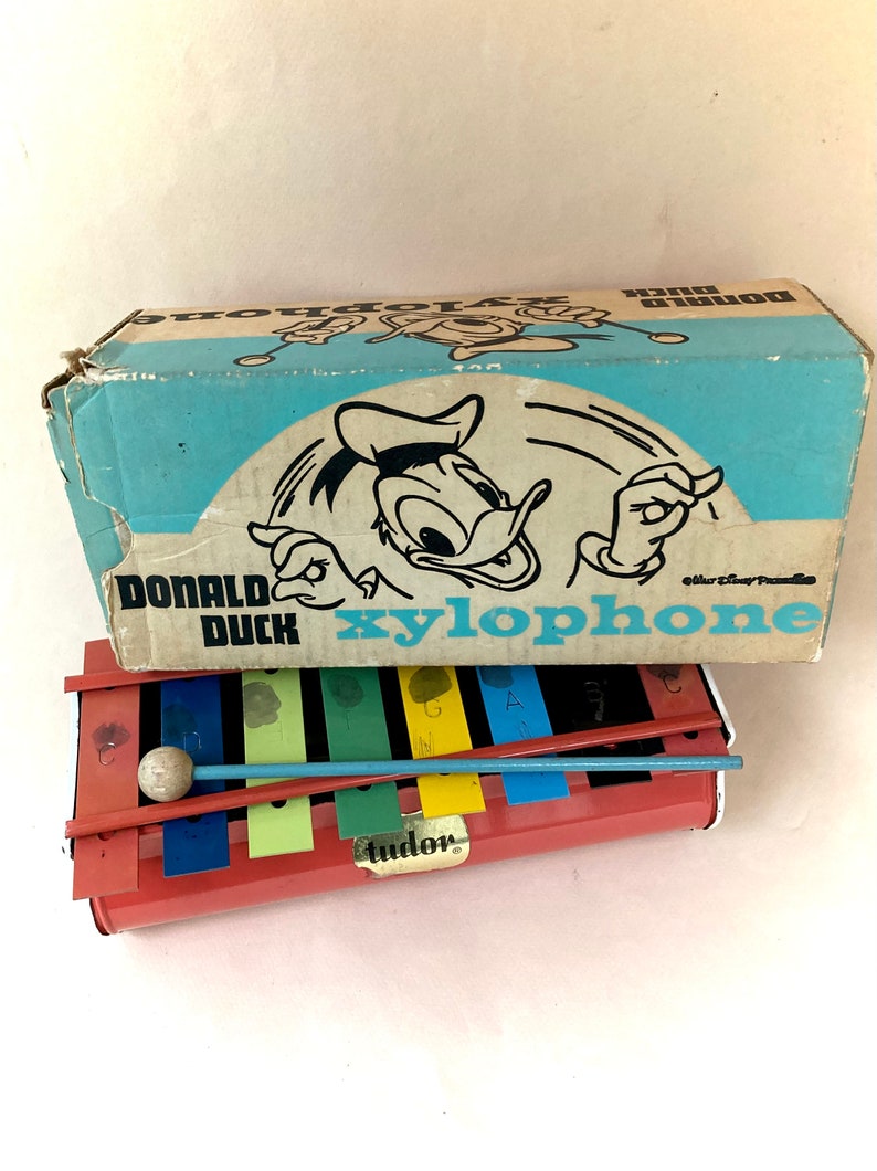 Donald Duck Xylophone 1950's Collector's Toy Original Box Classic Tudor ...