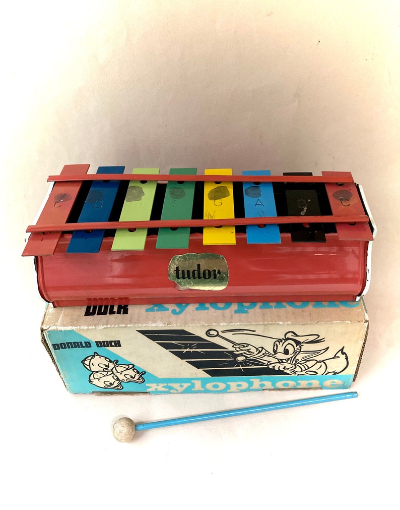 Donald Duck Xylophone 1950's Collector's Toy Original Box Classic Tudor ...
