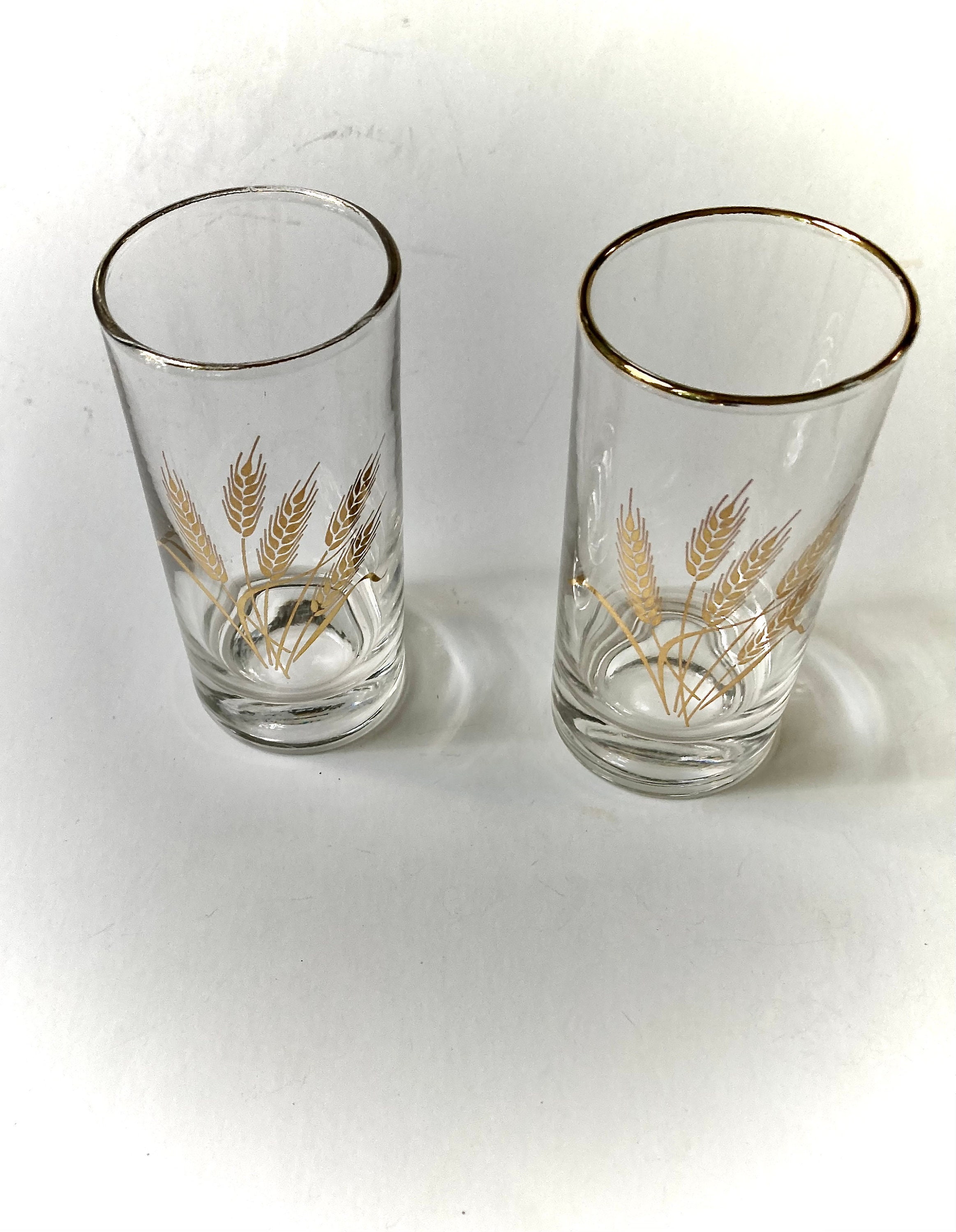 Vintage Glassware Pair of Golden Wheat Glasses by Homer - Etsy