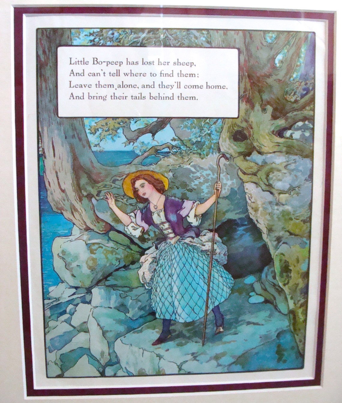 Mother Goose Antique Illustration 1915 framed and matted to | Etsy