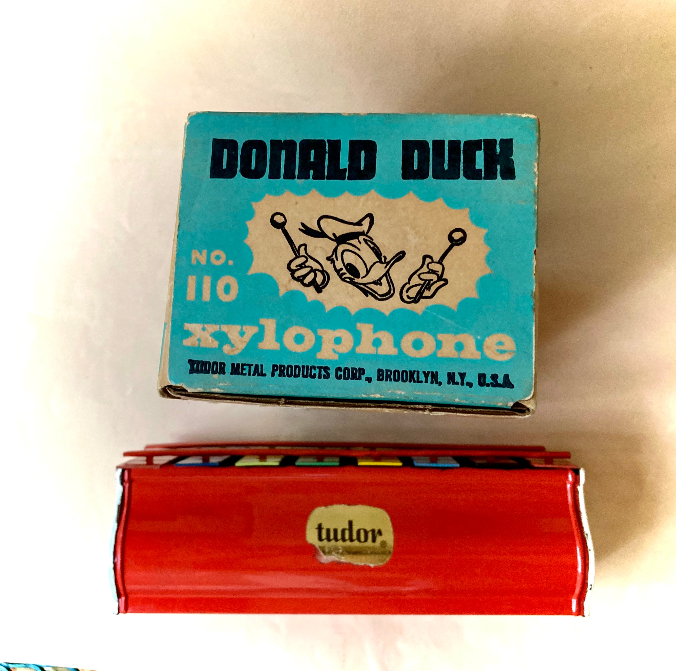 Donald Duck Xylophone 1950's Collector's Toy Original Box Classic Tudor ...