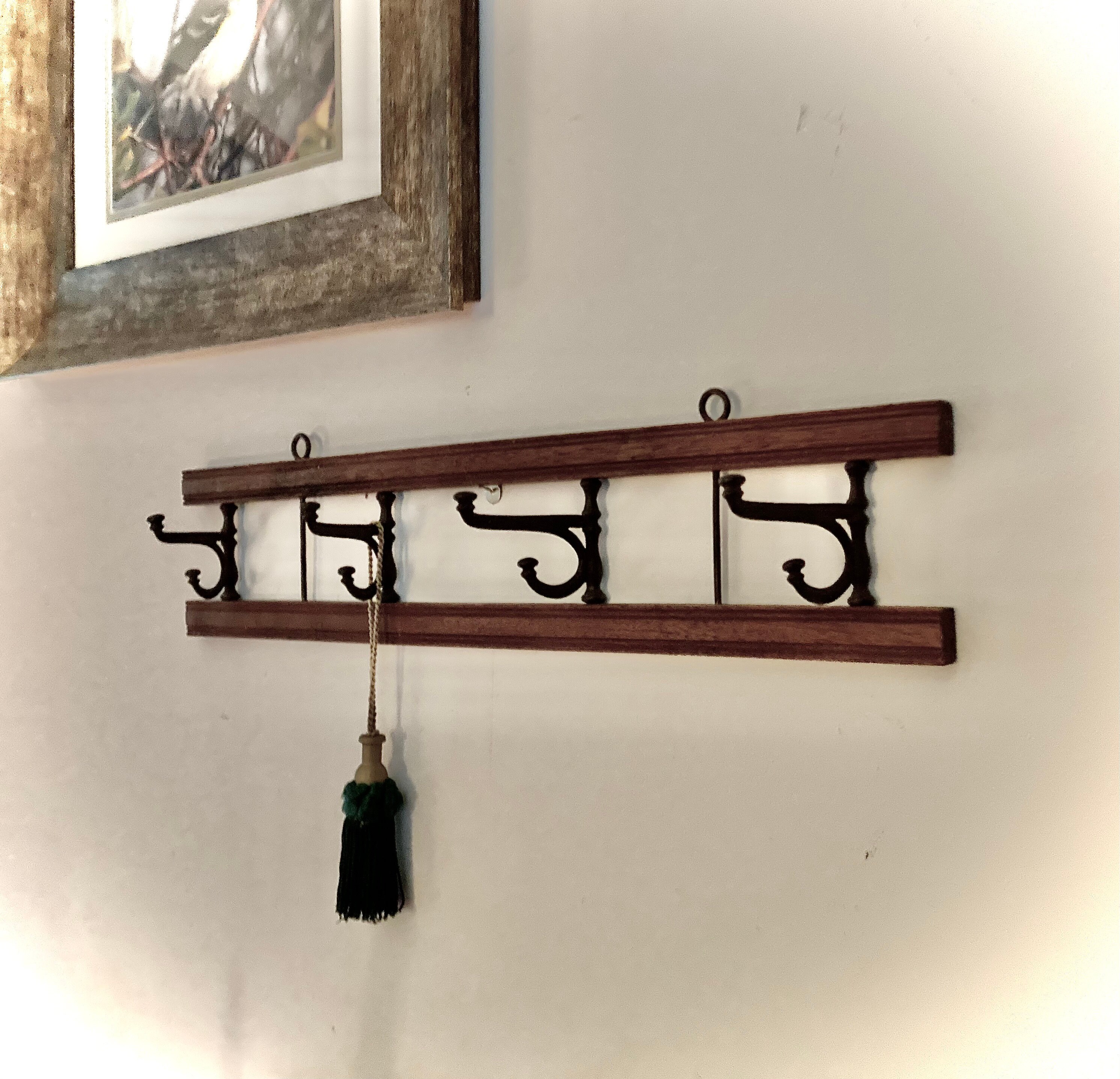 Vintage Wood Wall Rack With Hooks Wall Hanging Organizing Wall - Etsy