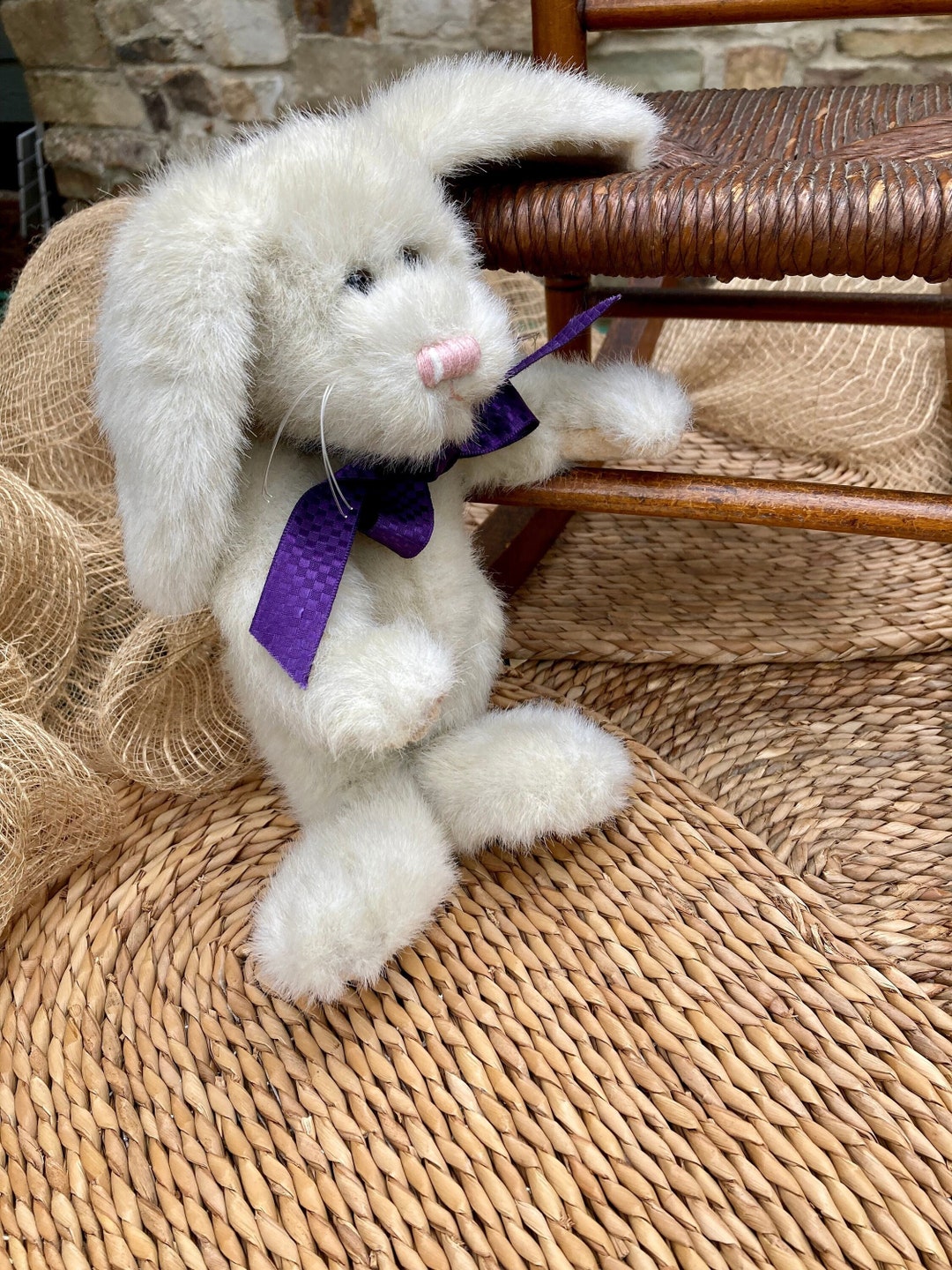 Boyd's Bear Furry White Bunny Rabbit JOINTED Retired Vintage 1985-98 ...