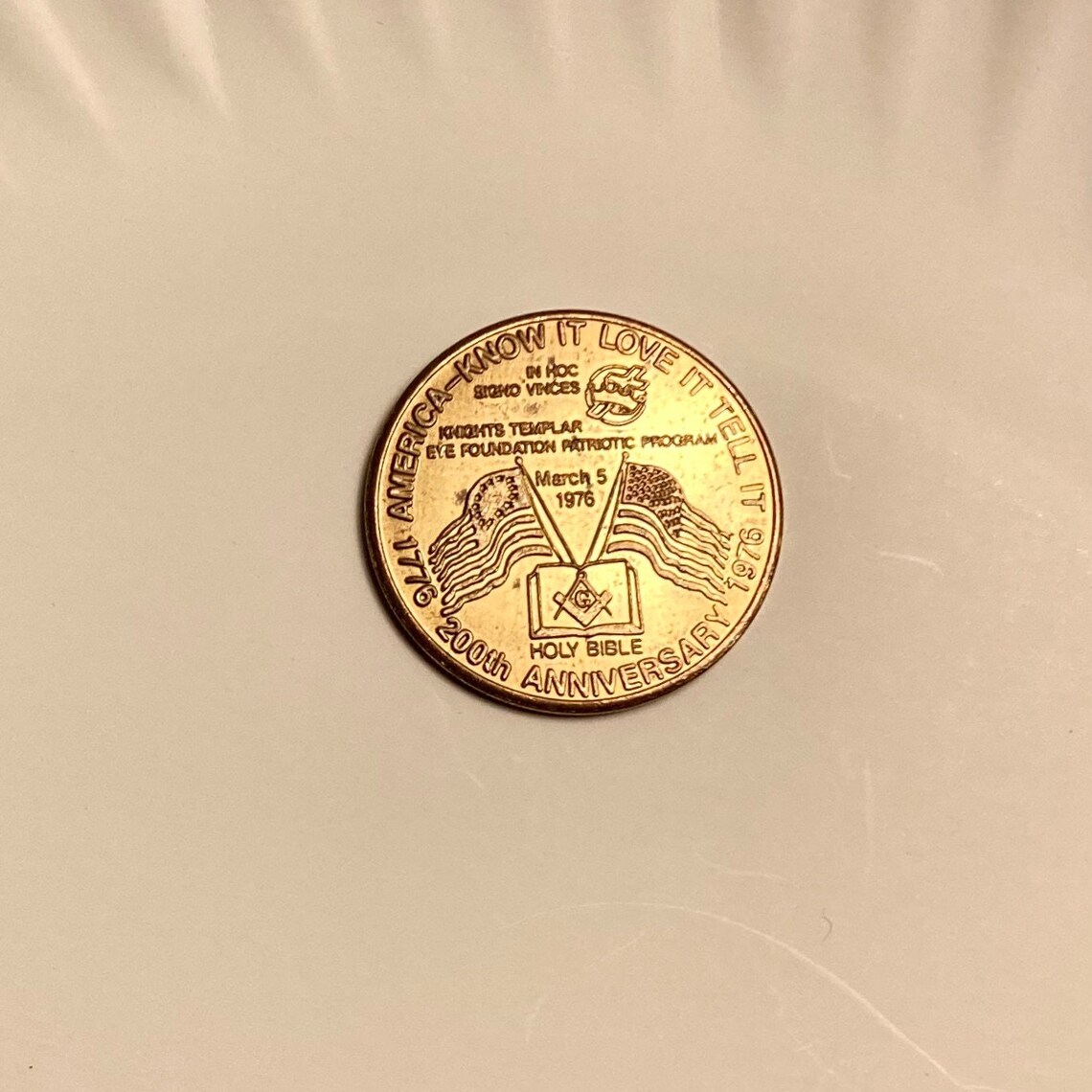 CLEARANCE Knights Templar Masonic Medallion 1976 200th Anniversary ...