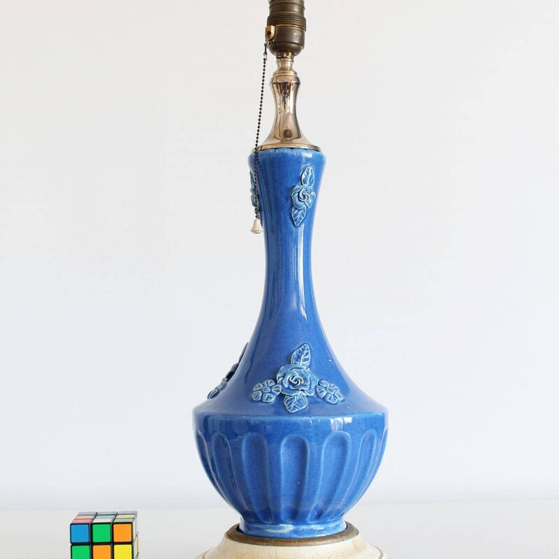 Ceramic Lamp With Flowers - Etsy