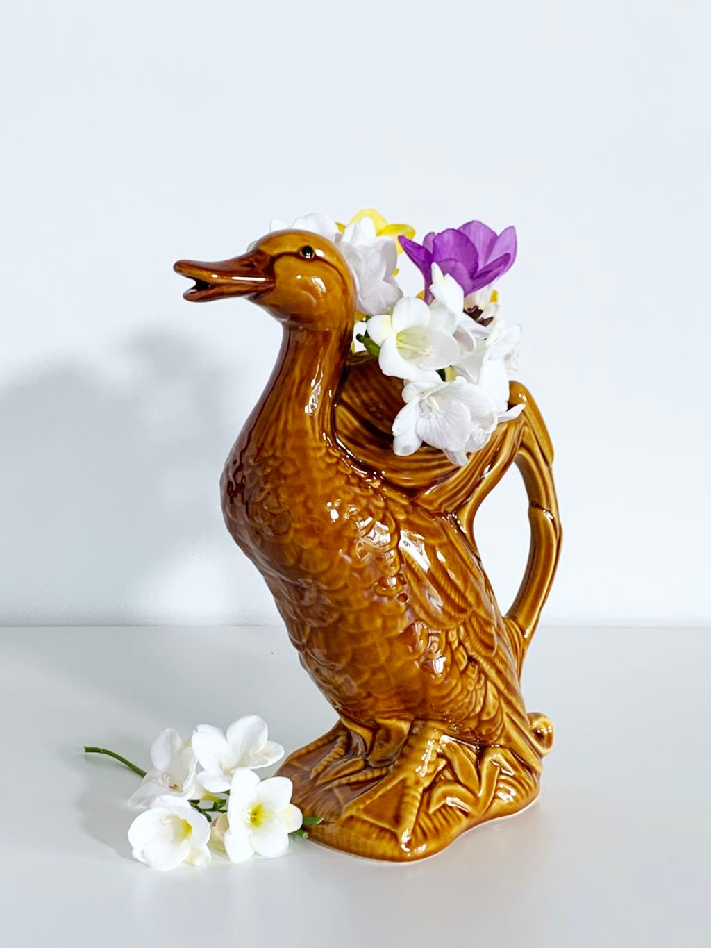 Fine Art Ceramics Beautiful duck pitcher Art & Collectibles etna.com.pe