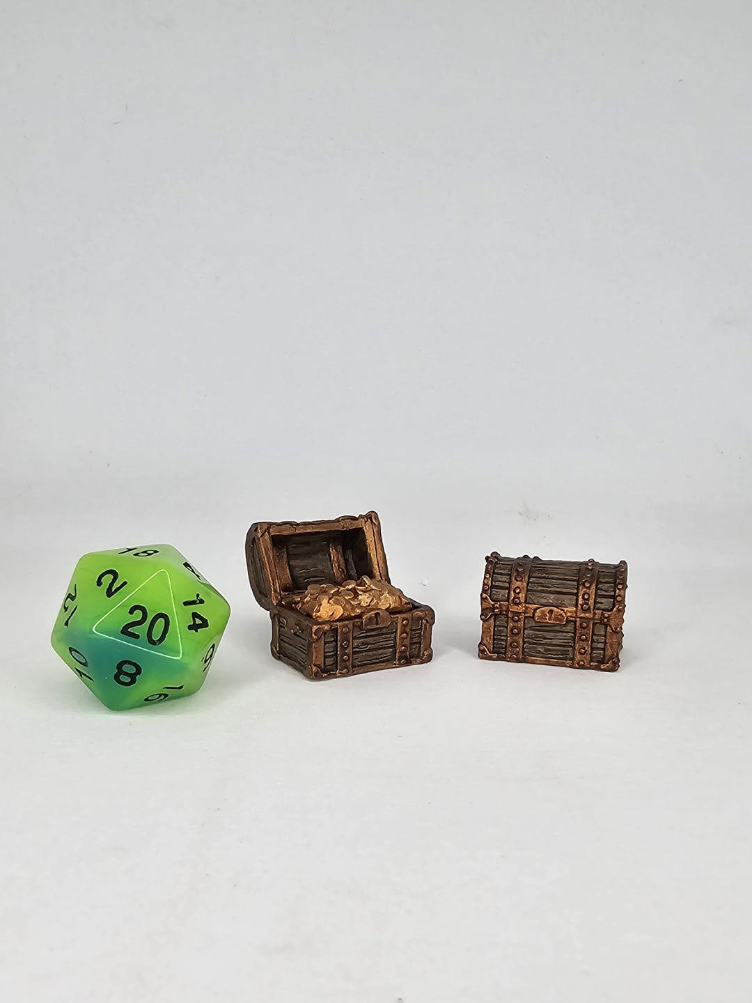 PAIR of TREASURE CHESTS (set of 2), Gold-toned || Hand-painted Minis ...