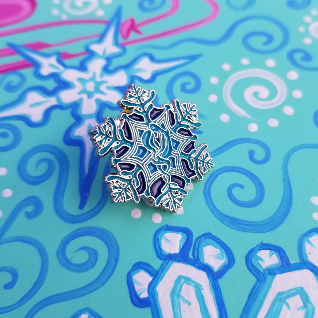 Snowflake Pins With Lovers Inside of Snowflake | Enamel Pin | Gift for ...