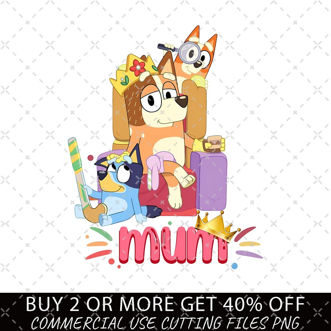 Mum Crown PNG Bluey Family Svg Decal Files Vinyl Stickers - Etsy UK