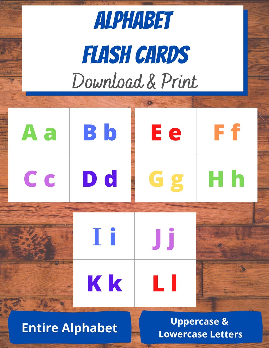 Alphabet Flash Cards Preschool Kindergarten Home School or Class Room ...
