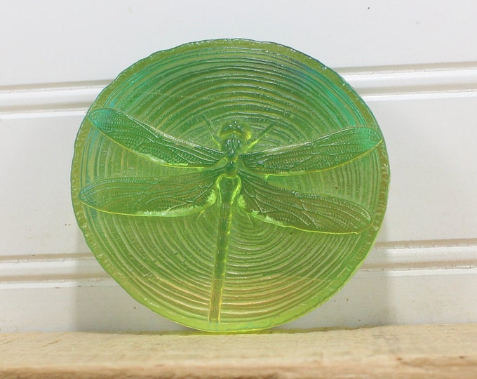 Robin Lehman Dragonfly Iridescent Art Glass Paperweight, Signed ...