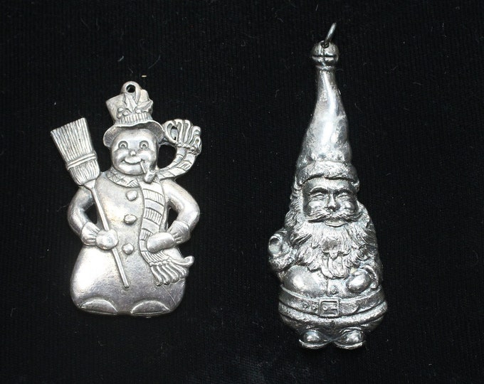 CHOICE - Metal Christmas Ornaments, Gorham 1984 Snowman or 1972 Gnome ...