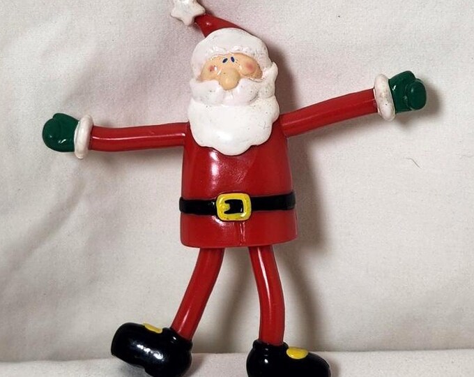 Hallmark, Bendable Santa Toy, Vintage 1990 Rubber Bendable Santa Toy ...