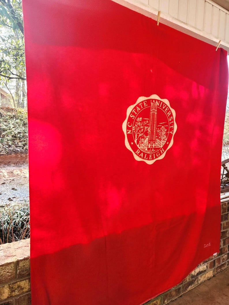 Red Banket, North Carolina State University Raleigh Blanket, Vintage ...