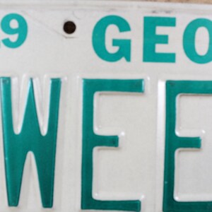 Georgia License Plate, Custom Vanity Plate 1983 - WEEBUG - Vintage ...