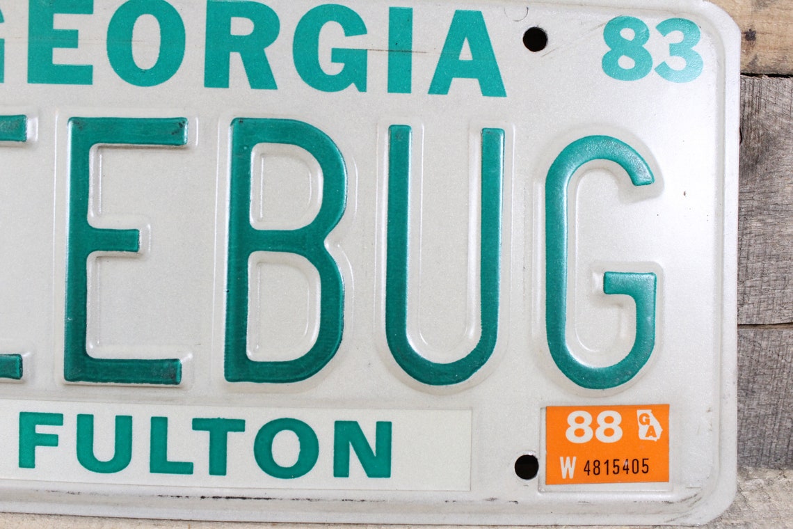 Georgia License Plate Custom Vanity Plate 1983 WEEBUG | Etsy