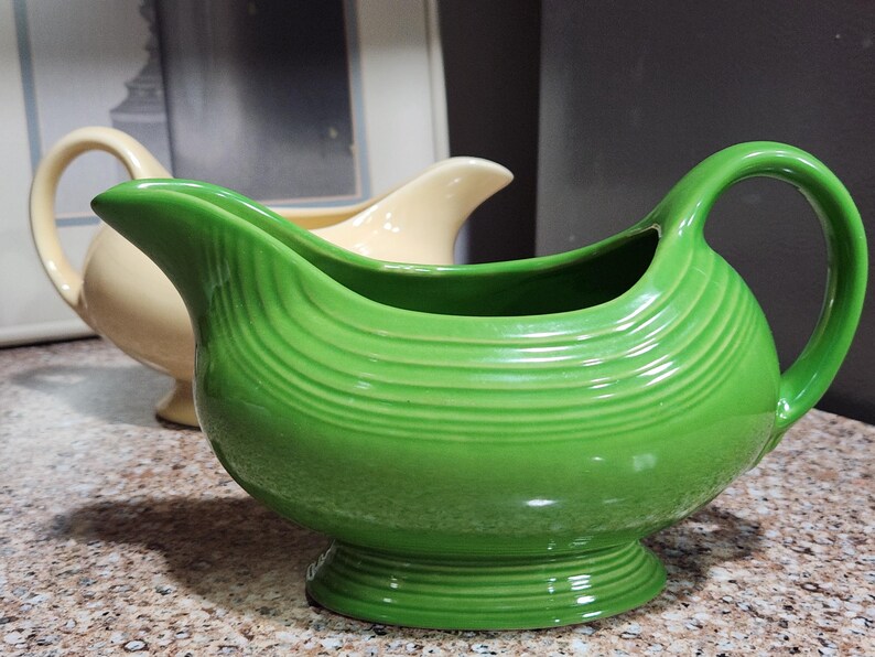Fiesta Ware Post 86 Gravy Boat, CHOICE Yellow - Shamrock, Vintage Homer ...