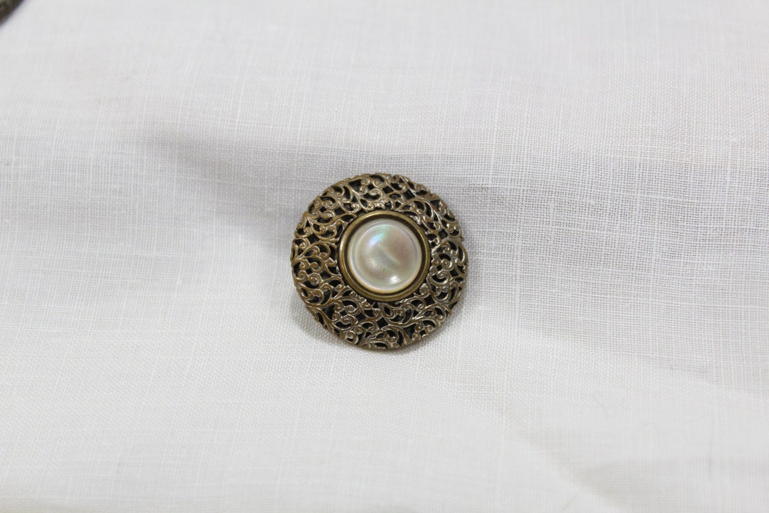 Button Antique Old Metal Button Superfin Paris Filigree - Etsy