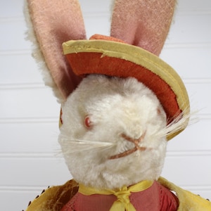 1940's Holiday Rabbit Mexican Festive Attire, 16 Inches Tall, Pink Eyes ...