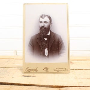 Cabinet Card - Man With a Beard, E.E. Conrad, Binghamton NY, Vintage ...