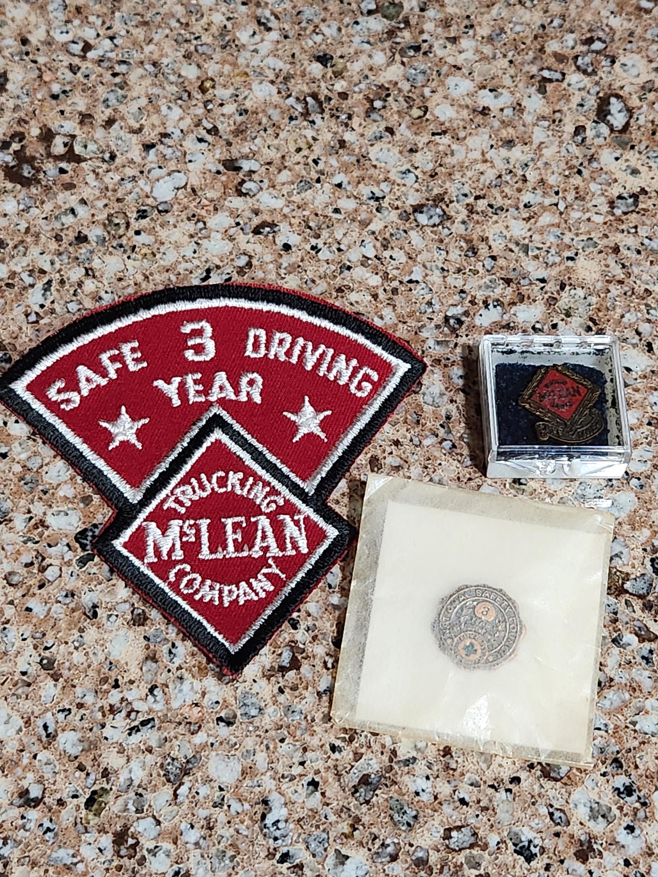 Safe Driving - No Accidents Awards, Patch and 2 Pins, Mclean Trucking ...