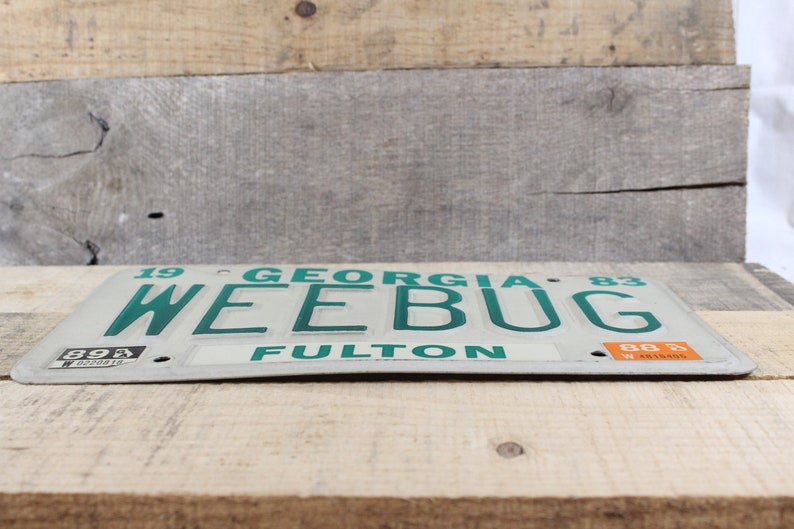 Georgia License Plate Custom Vanity Plate 1983 WEEBUG | Etsy