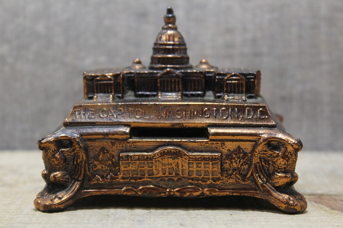 Metal Paperweight Bank the Capital Washington D.C. White | Etsy