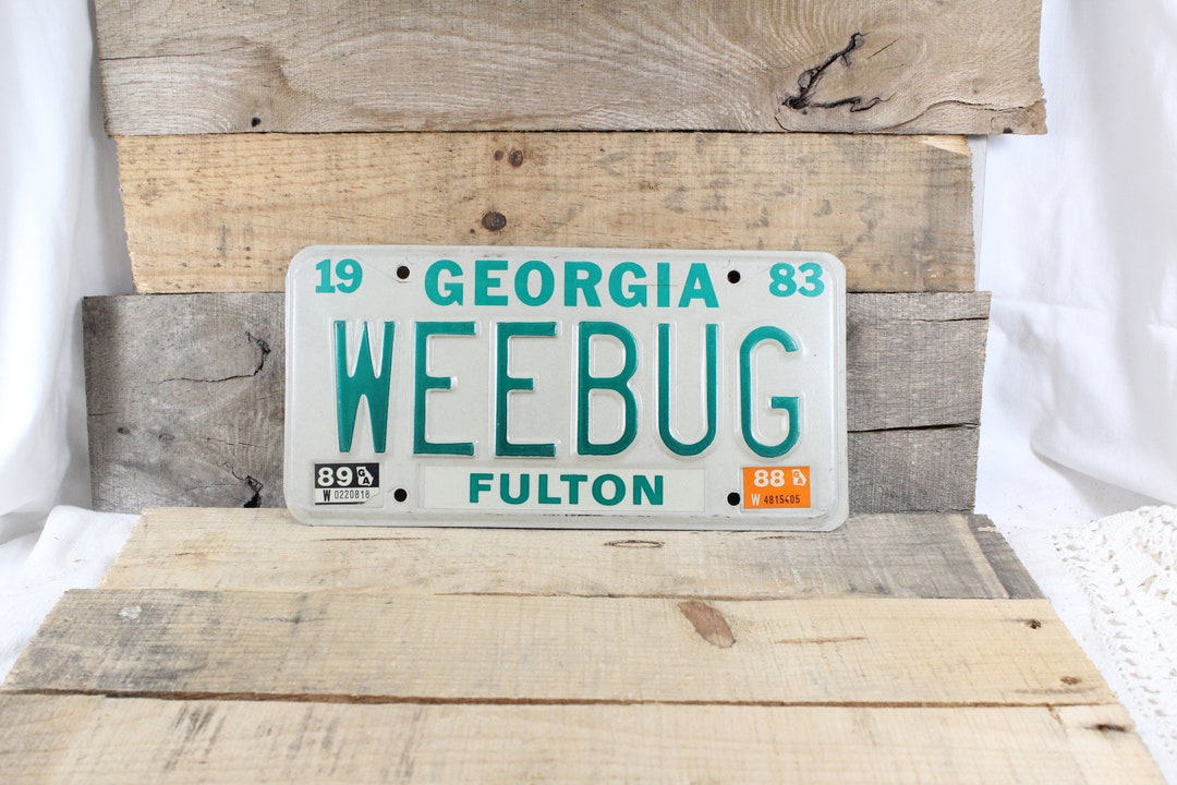 Georgia License Plate, Custom Vanity Plate 1983 - WEEBUG - Vintage ...