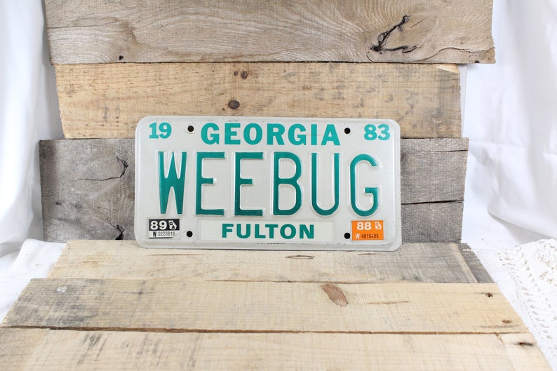 Georgia License Plate Custom Vanity Plate 1983 WEEBUG | Etsy
