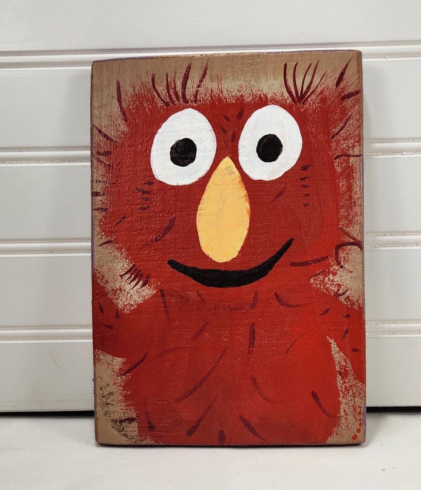 Painting Folk Art Artist Signed, Mister Fuzzy, Original Funky Art on ...