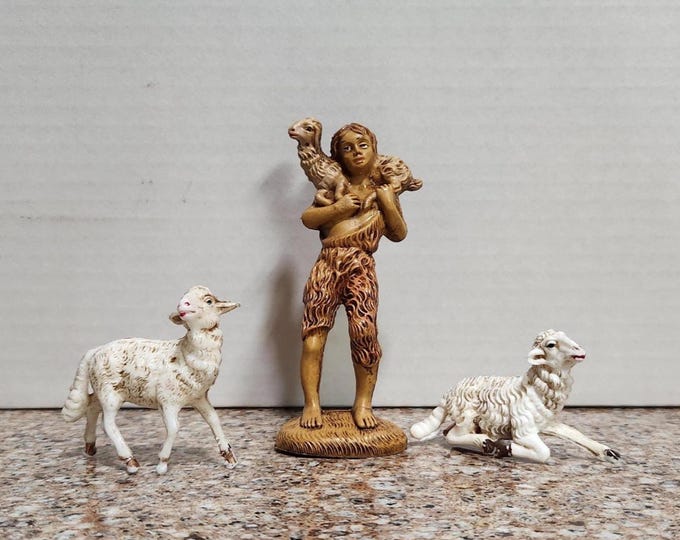 Italian Depose, Shepherd With Two Sheep, Made in Italy, Sold as Set of ...
