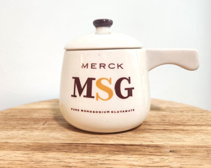 Merck MSG Ceramic Jar With Lid, Vintage 1960s Old Advertising, Rahway ...